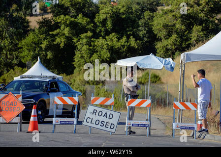 Gilroy, California, USA. 30th July, 2019. San Benito Sheriffs tape a ...