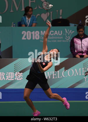 Sung Shuo Yun of Chinese Taipei seen in action during the 2022 SATHIO GROUP Australian Badminton ...