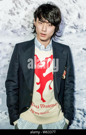 Japanese actor Kentaro Sakaguchi arrives for Prada's Spring/Summer 2027 ...