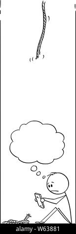 man using mobile speech bubble vector illustration Stock Vector Image ...