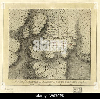 A sketch of the battle near Camden in South Carolina, 16 Aug.st 1780 ...