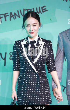 Chinese actress Huo Siyan attends a press conference to promote her new ...