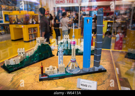 Customers visit the second Lego Flagship Store at Shanghai ShiMao ...