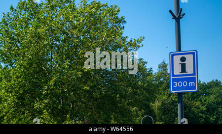 Dutch traffic sign: information over 300 meters Stock Photo - Alamy