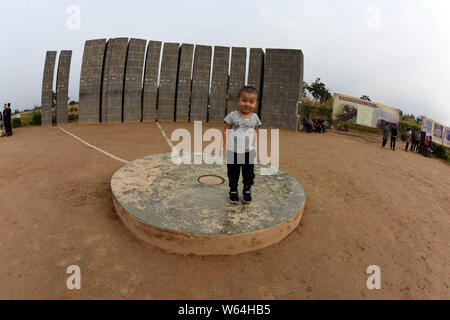 People visit the excavation site of the ruins of Taosi, the 4,200-year ...