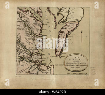 Map of the maritime parts of Virginia Stock Photo - Alamy