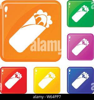 Shawarma icons set 9 color collection Stock Vector Image & Art - Alamy