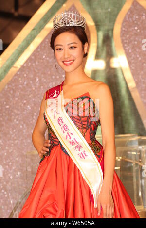 Sara Ting, second runner-up of Miss Hong Kong Pageant 2018 poses during ...