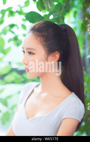 Chinese actress Pan Sookie or Pan Shiqi poses for portrait photos ...