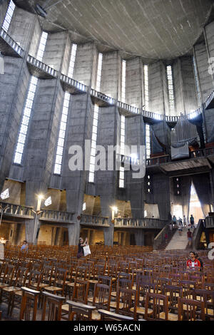 France, Charente Maritime, Royan, Notre Dame de Royan church built from ...