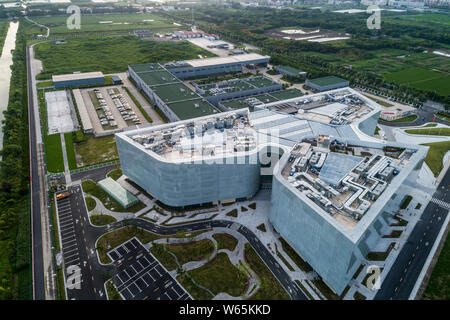 An aerial view of Volvo's Asia-Pacific headquarters building next to ...