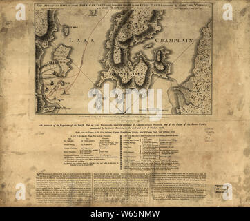 The attack and defeat of the American fleet under Benedict Arnold, by ...
