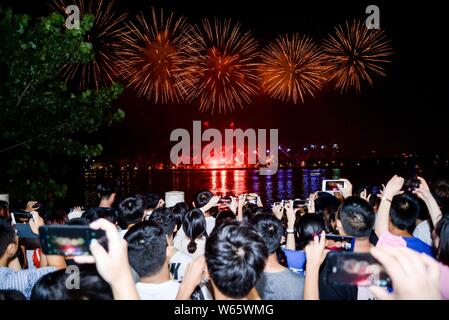 Fireworks in Orange Island, Changsha Stock Photo - Alamy