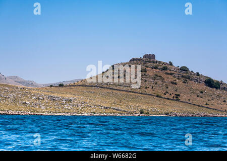 The ancient Byzantine fortress of Tureta on Otok Kornat, in the Kornati ...