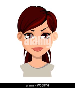 Avatar woman cartoon with brown hair vector design Stock Vector Image ...