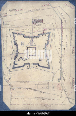 Civil War Maps 1994 Map of Fort Sanders Knoxville Tennessee showing the ...