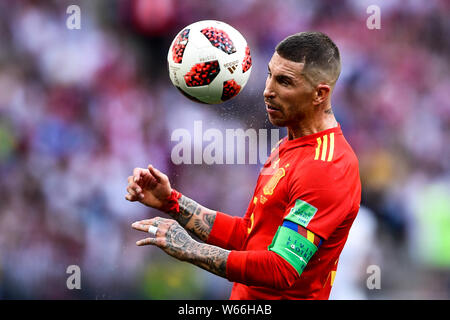 Moscow, Russia - July 1, 2018. Spain national football team captain ...