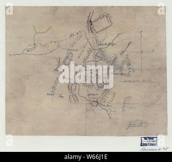 [Map of the environs of Olley Creek near Marietta, Georgia]. 1864 Stock ...
