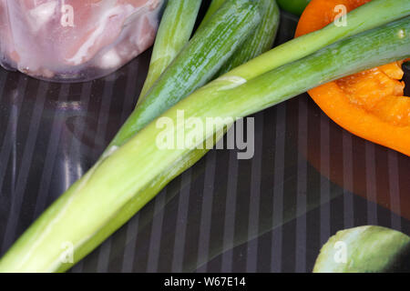 Spring onions photographed in our german kitchen with macro Stock Photo ...