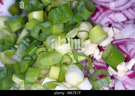 Spring onions photographed in our german kitchen with macro Stock Photo ...