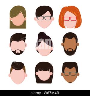 Set of people faceless characters cartoons Stock Vector Image & Art - Alamy