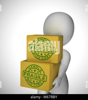 Fragile stamp means handle with care and be careful. Delicate and ...