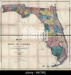 Map of the State of Florida , cartographic, Maps, 1856 Stock Photo - Alamy