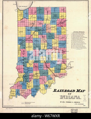 Railroad map of Indiana Stock Photo - Alamy