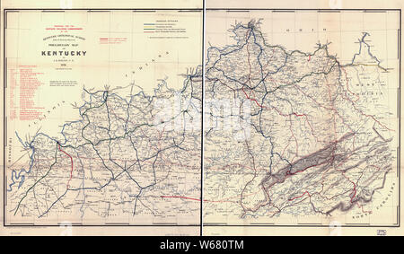 Preliminary map of Kentucky 1891. Prepared for the Kentucky railroad ...