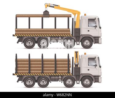 logging loading machine icon vector outline illustration Stock Vector ...