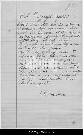 Report by SS TELEGRAPH of accident with Colman Dock (Seattle) and the ...