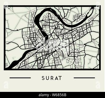 Abstract Surat City Map - Illustration as EPS 10 File Stock Vector ...