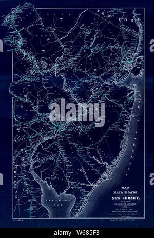 Map of the rail roads of New Jersey 1887. Township and county map ...