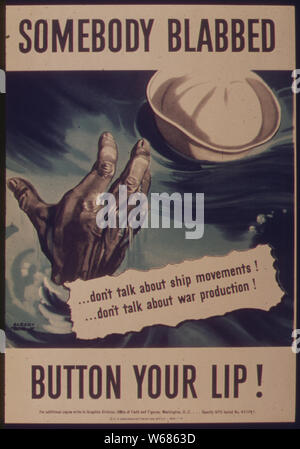 SOMEBODY BLABBED. BUTTON YOUR LIP! Stock Photo - Alamy