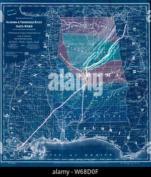0183 Railroad Maps Map showing the line of the Alabama Tennessee River ...