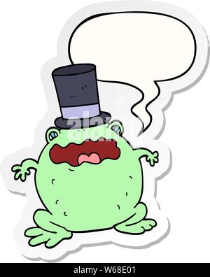 cartoon toad wearing top hat with speech bubble Stock Vector Image ...