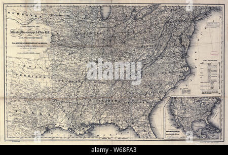 Map of Atlantic, Mississippi & Ohio railroad 1870 - 1879 Stock Photo ...