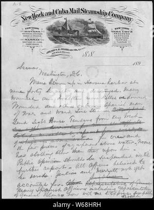 Captain Charles D Sigsbee Commander USS Battleship Maine when sunk in ...