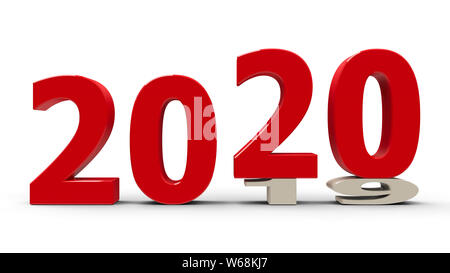 2019-2020 change represents the new year 2020, three-dimensional ...