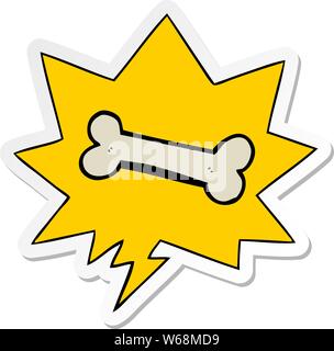 cartoon bone with speech bubble sticker Stock Vector Image & Art - Alamy