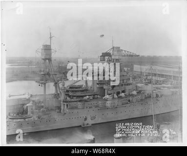 USS Arizona, Upon Completion of Modernization, Norfolk Navy Yard Ports ...