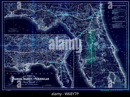 Maps showing the Florida Transit and Peninsula Rail Road and its ...