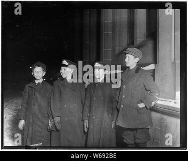 Western Union Messengers on night duty, 10-30 P.M. Left to right ...