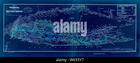 Map of Long Island showing the Long Island Railroad Stock Photo - Alamy