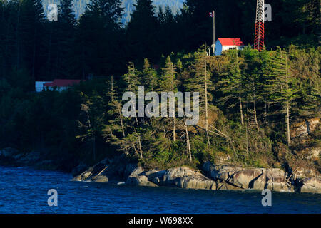 Chatham Point Lighthouse, Inside Passage, Vancouver Island, British ...