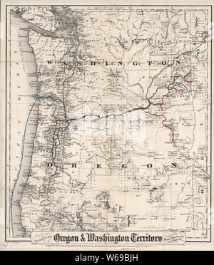 Colton's map of Oregon & Washington Territory 1879 Stock Photo - Alamy