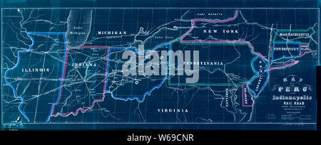 Map of Peru and Indianapolis Rail Road with connections Stock Photo - Alamy