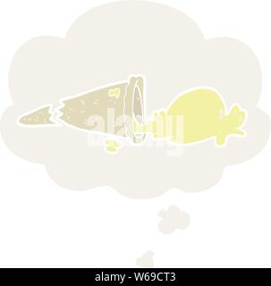 dropped cartoon ice cream with thought bubble in retro style Stock ...