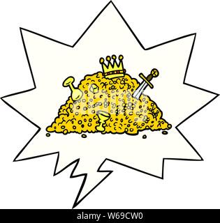 cartoon ple of treasure with speech bubble in comic book style Stock ...