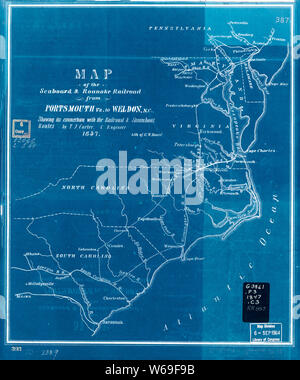 Map of the Seaboard & Roanoke Railroad from Portsmouth, Va. to Weldon ...